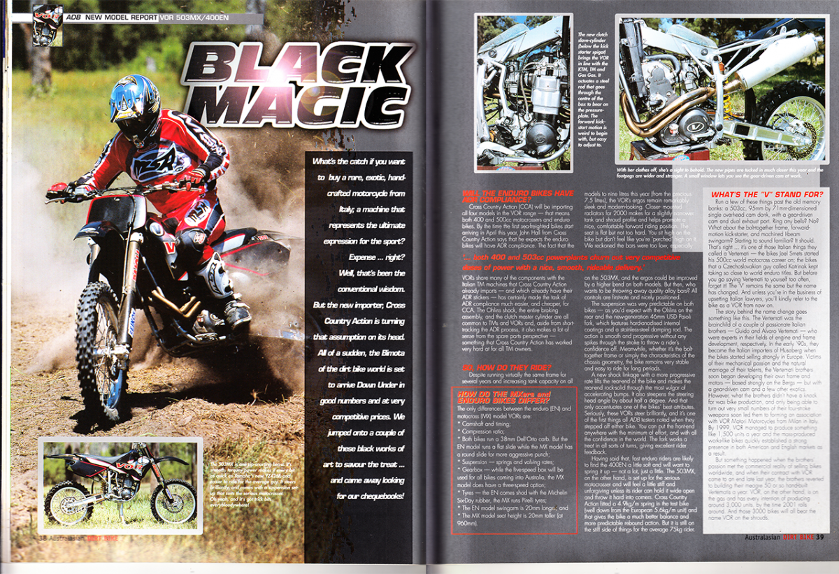 HERITAGE RIDE: 2000 VOR 503MX/400EN - Australasian Dirt Bike Magazine